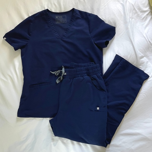 Figs | Tops | Scrubs 2pc Set In Navy Blue Figs Technical Collection ...